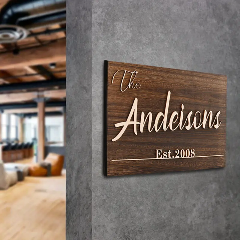 Custom Wooden House Sign Personalized Home Outdoor Plates Apartment ...