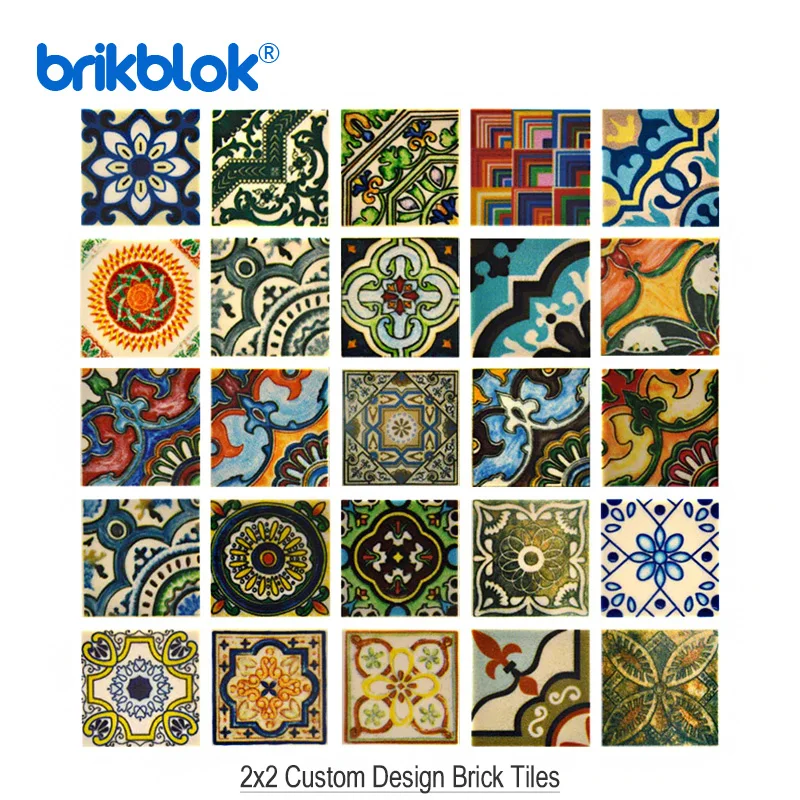 10 Custom Printed Decoration Bricks Building Blocks Toys Retro Antique ...