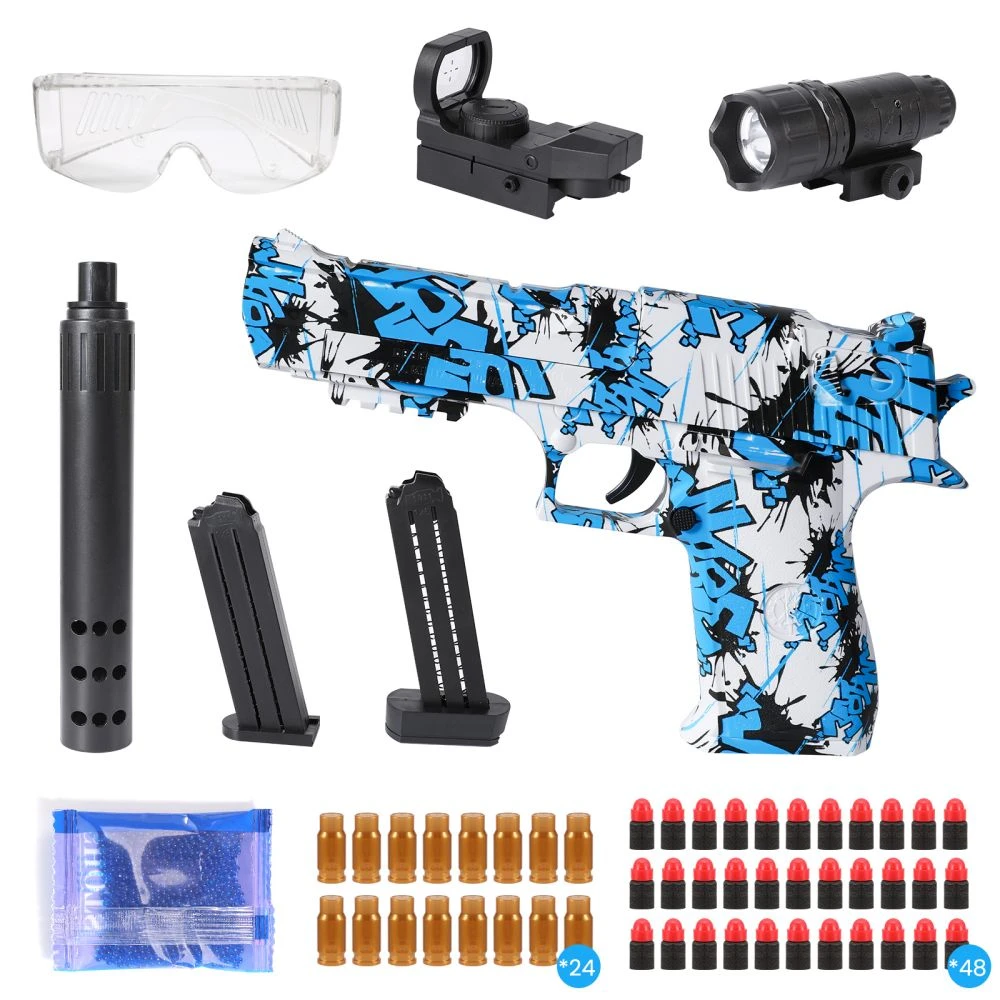 Shell Throwing Pistol Plastic Soft Bullet Toy Gun Graffiti Airsoft ...