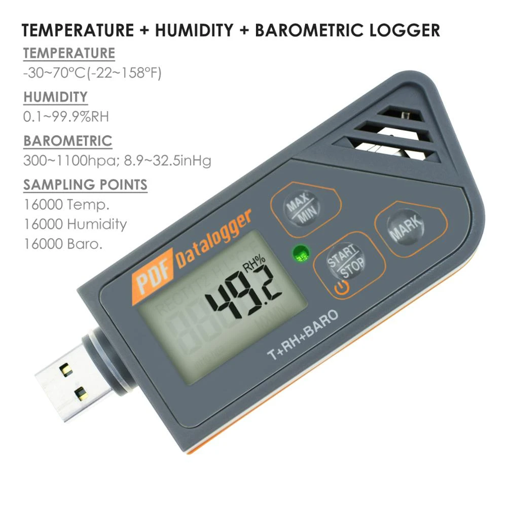 Digital Usb Datalogger Humidity Temperature Data Logger Lcd - AliExpress