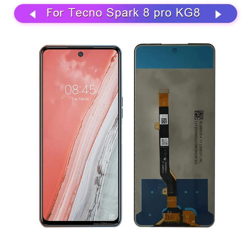 Digitalizador de pantalla táctil LCD para Tecno Spark 8 pro kg8, montaje completo de repuesto ...