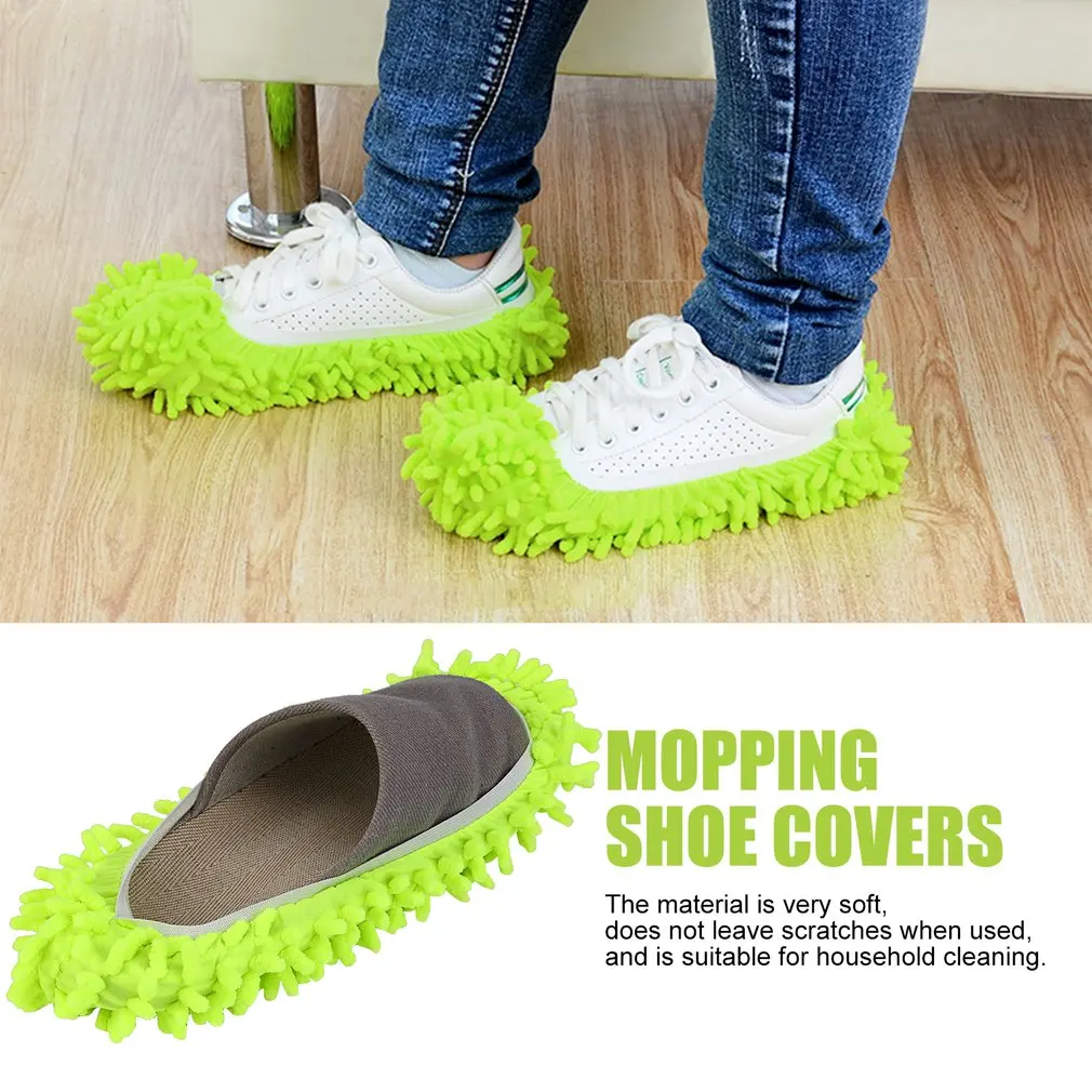 Multi Function Dust Duster Mop Slippers Shoes Cover Washable Reusable ...