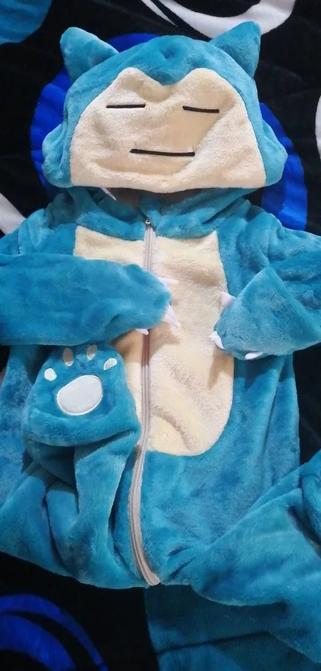 Snorlax Baby Romper Soft Warm Kigurumi Onesie Pajama Costume - KawaiiMerch.com