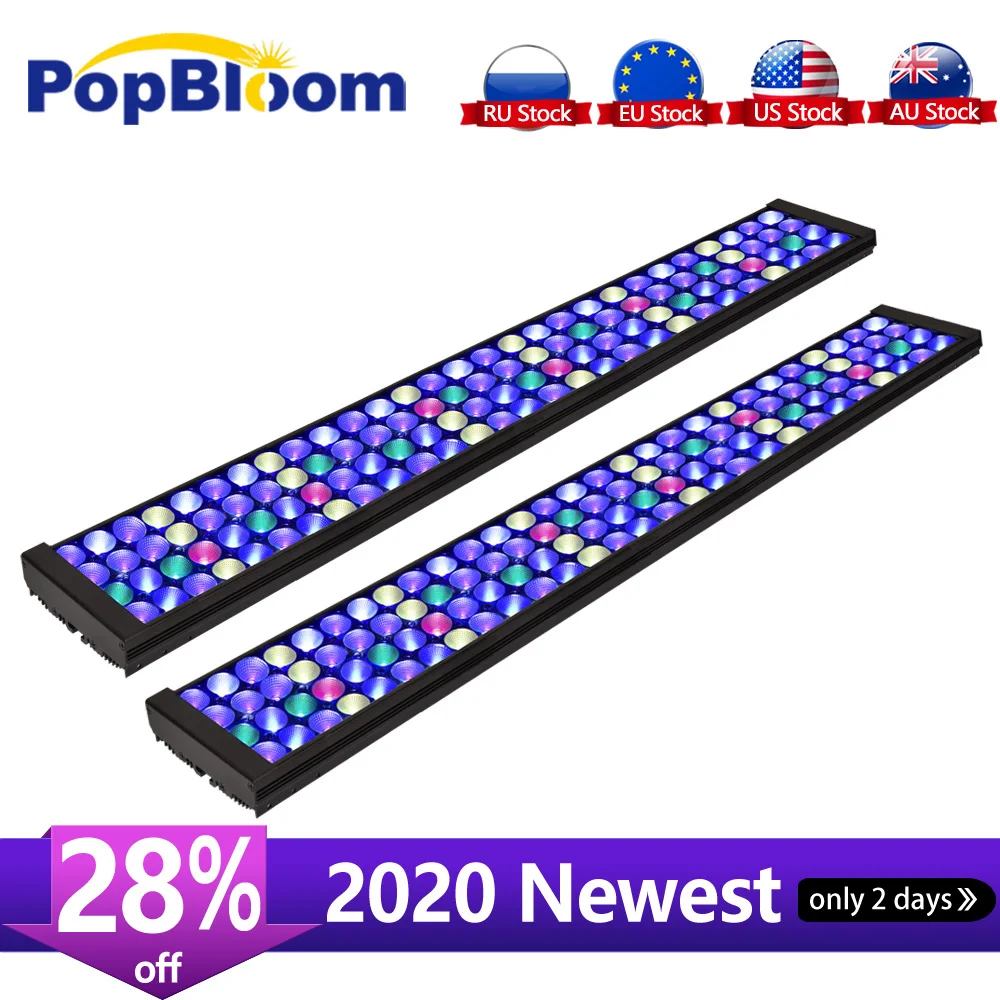 2PCS PopBloom aquarium led lighting marine reef light for seawater ...