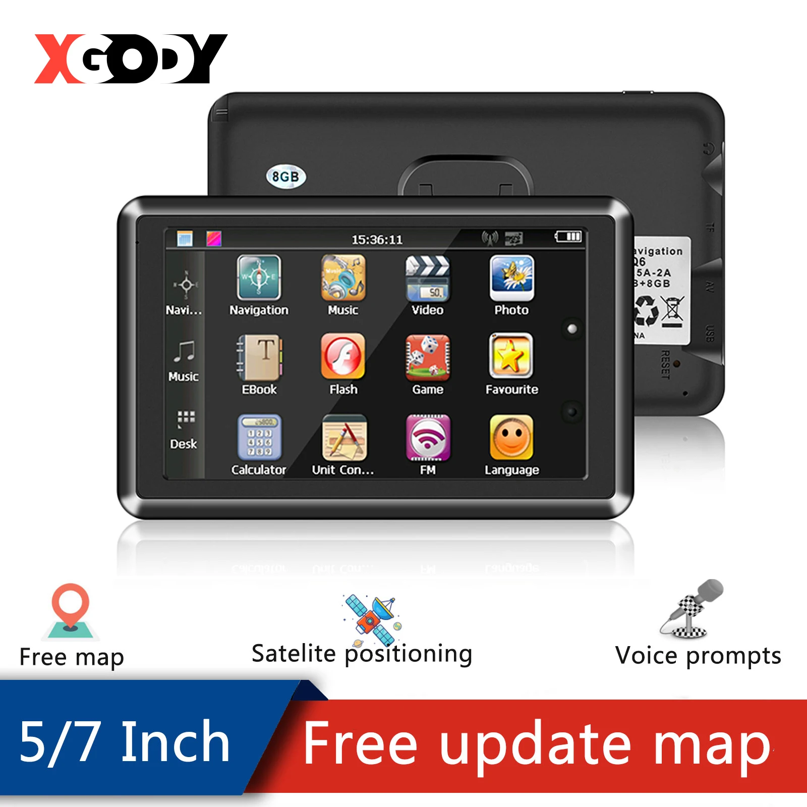 7 Inch Car Gps Navigation 128mb+8gb Truck Gps Navigator Resistive Touch ...