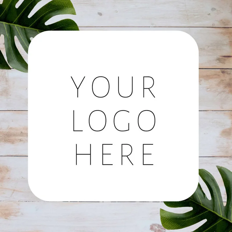 100Pcs/Lot Custom Personalised Square Business Logo Personalised ...