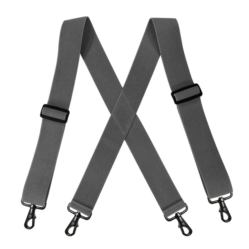 Heavy Duty Suspenders Big Tall 5cm Wide with 4 Swivel Hook Belt Loop X ...
