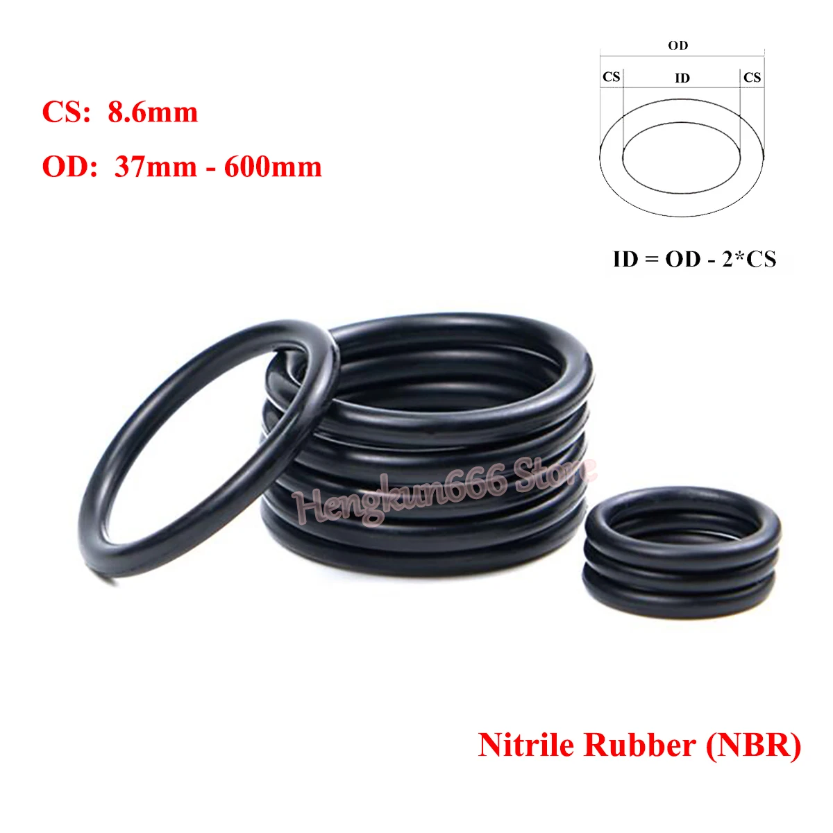 CS-8-6mm-Black-NBR-O-Ring-Gasket-OD-37mm-600mm-NBR-Automobile-Nitrile ...