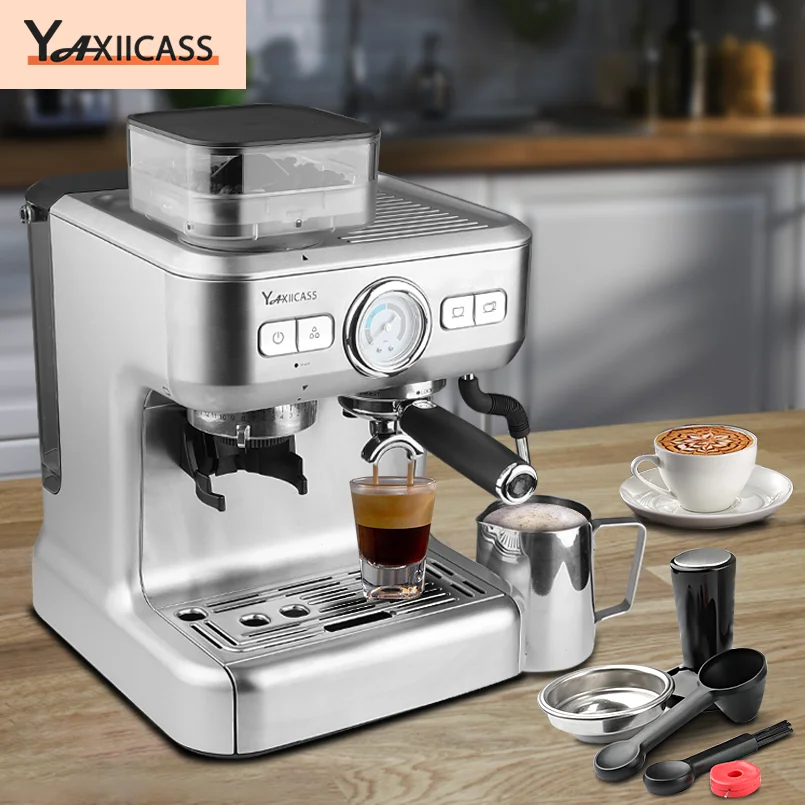 Yaxiicass 20bar Espresso Coffee Machine With Grinder Electric Coffee ...