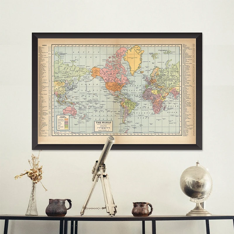 Mapa-do-mundo-antigo-decora-o-para-sala-de-aula-mapa-cl-ssico-pintura ...