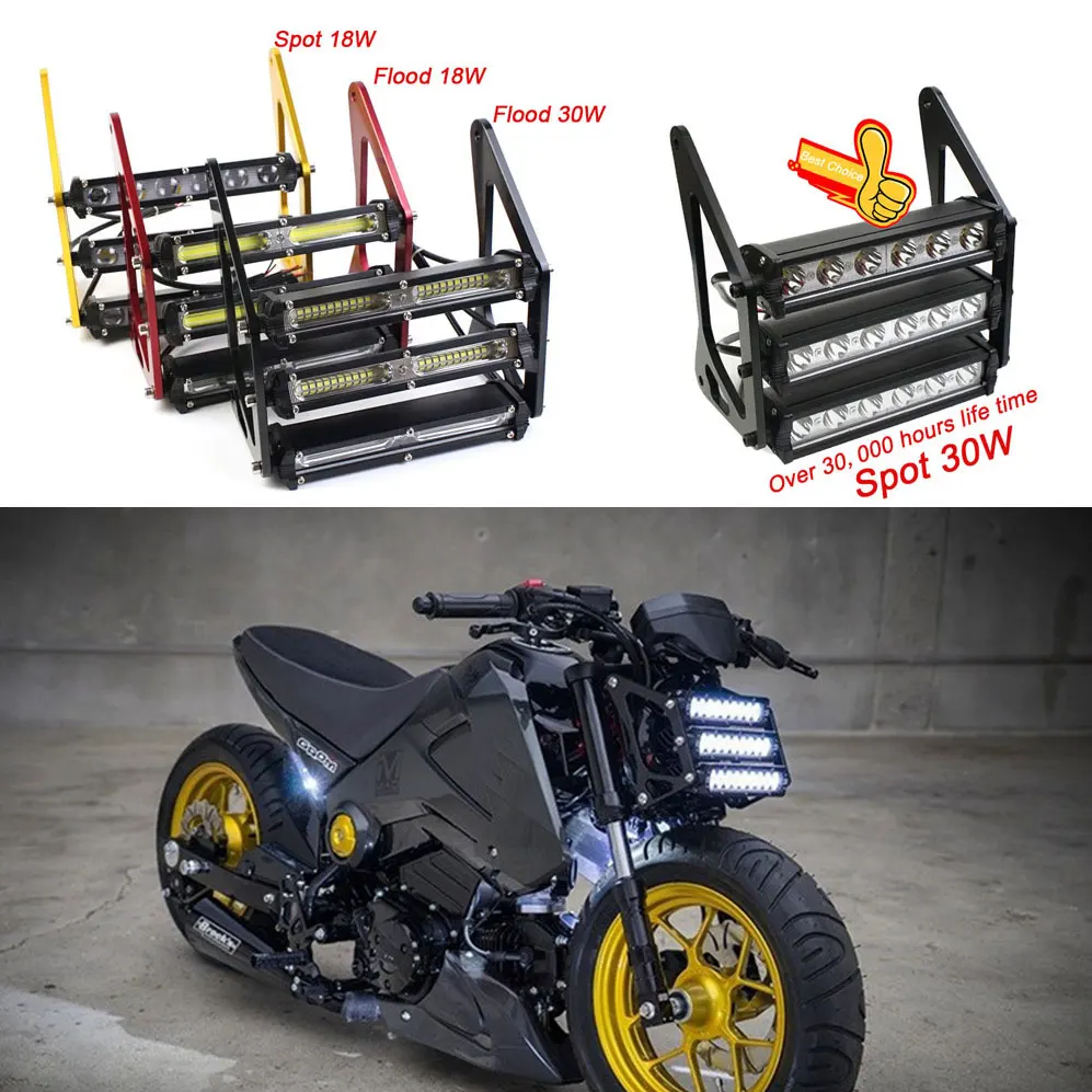 Motorcycle Headlights 90W 12V 3400LM LED Modified three-layer Front ...