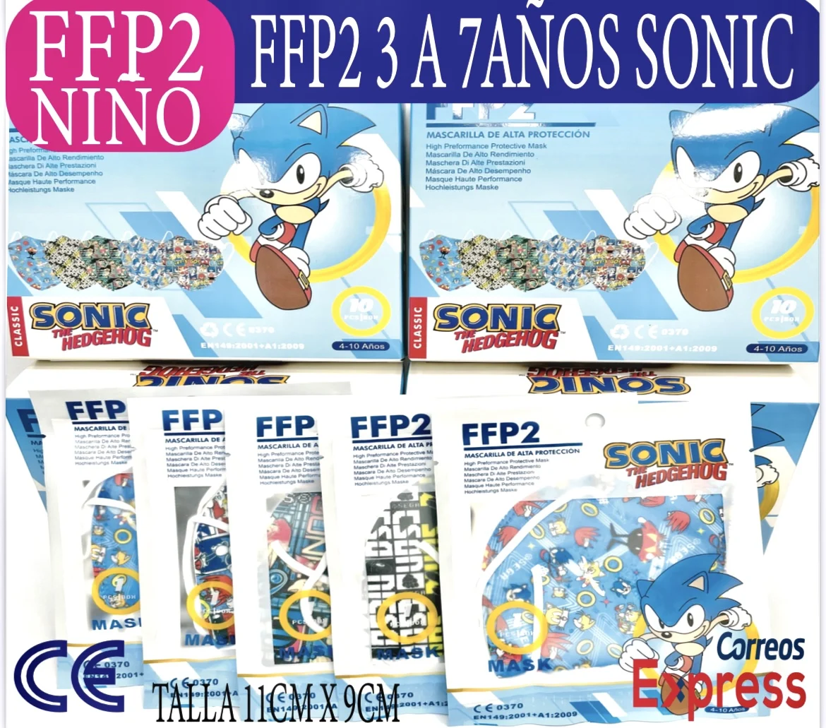 3 to 7 years children's mask FFP2 SONIC CE approved individual packing ...