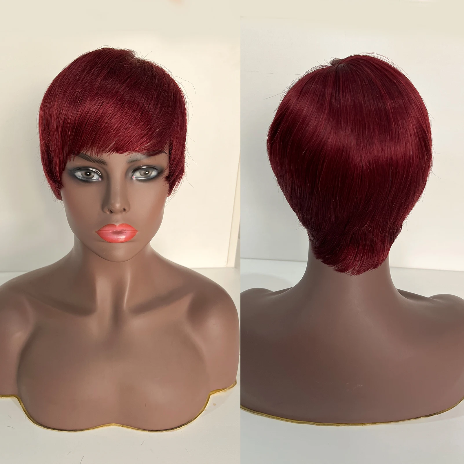 Burg - identique à l'image - Perruque Pixie Cut Wig Naturelle ...