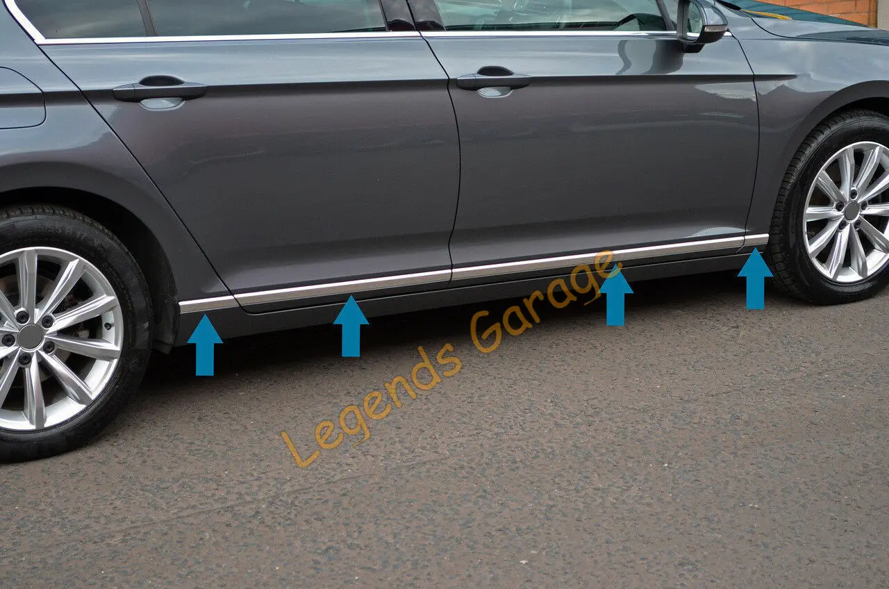 Fit-for-Passat-B8-Chrome-Side-Door-body-molding-bottom-Cover-Trim-Side ...