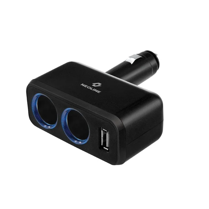 Splitter for 2 car sockets 12V and 1 USB Neoline sl 210|Cables ...