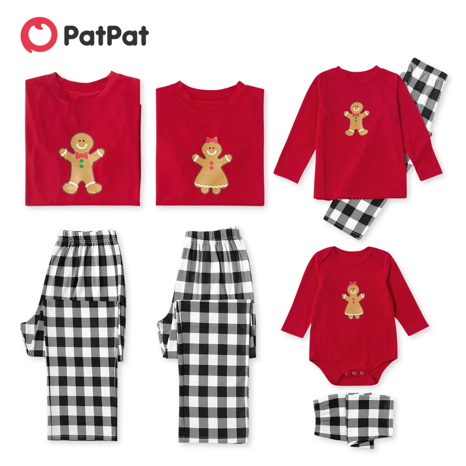 PatPat-Family-Matching-Lovely-Gingerbread-Man-Print-Plaid-Christmas ...