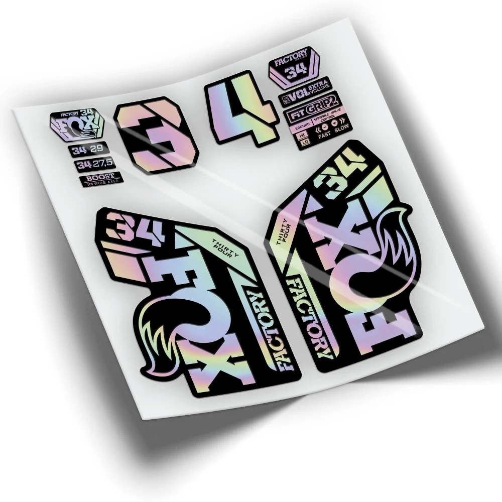 Stickers fork bike FOX 34 FACTORY 2021 colors WP411 bike stickers, bike MTB BTT mountain bike ...