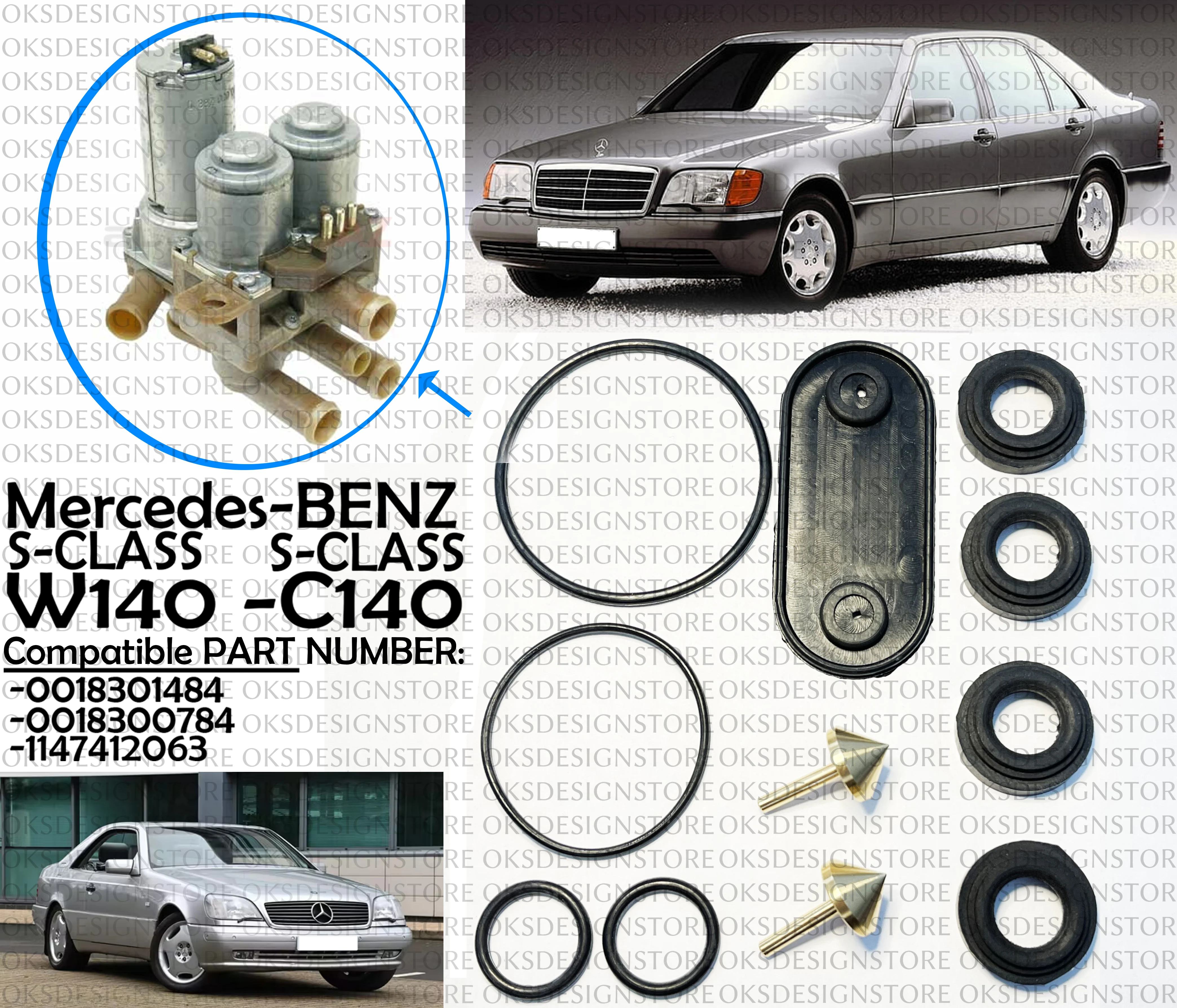 For-Mercedes-Benz-Heater-Valve-Repair-Kit-W140-C140-Rebuild-Kit ...
