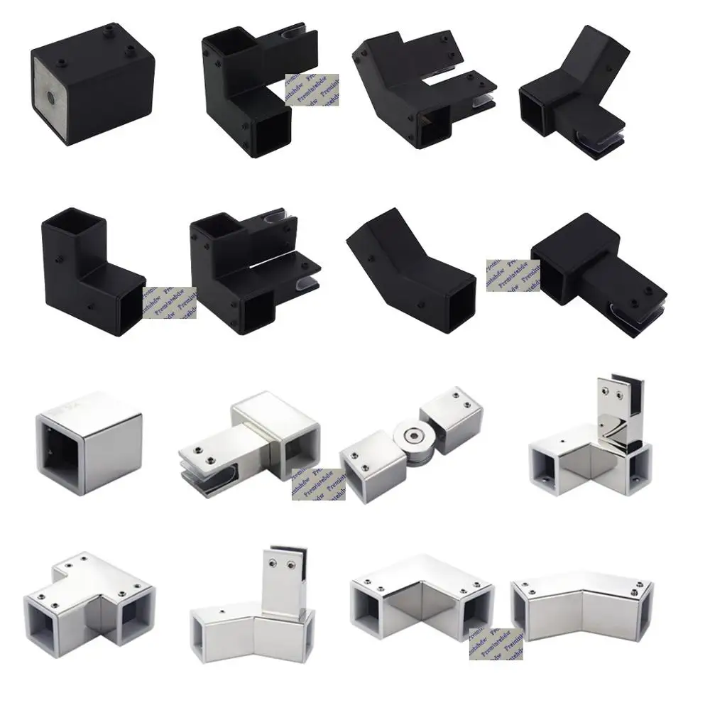 25*25mm Square Tube Clamp 304 Stainless Steel Shiny Matte Black Shower ...