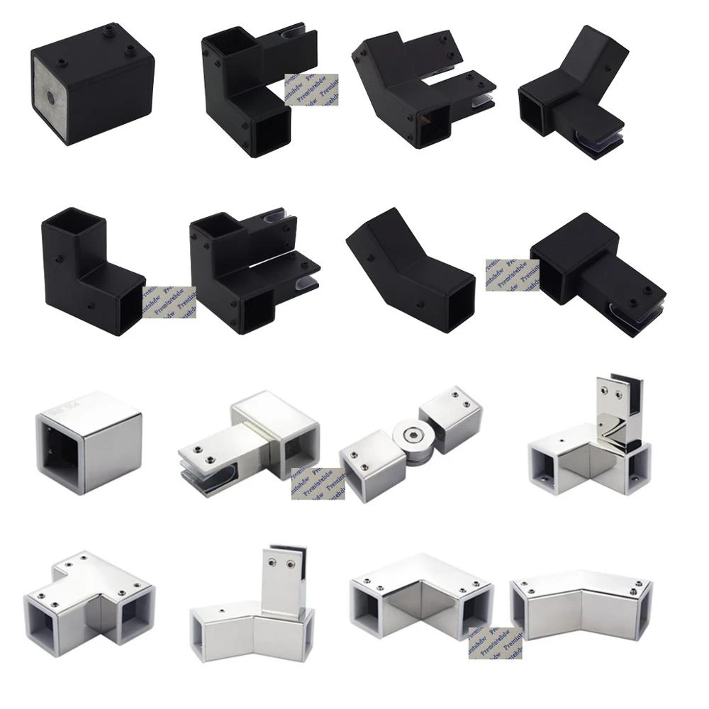25*25mm Square Tube Clamp 304 Stainless Steel Shiny Matte Black Shower ...