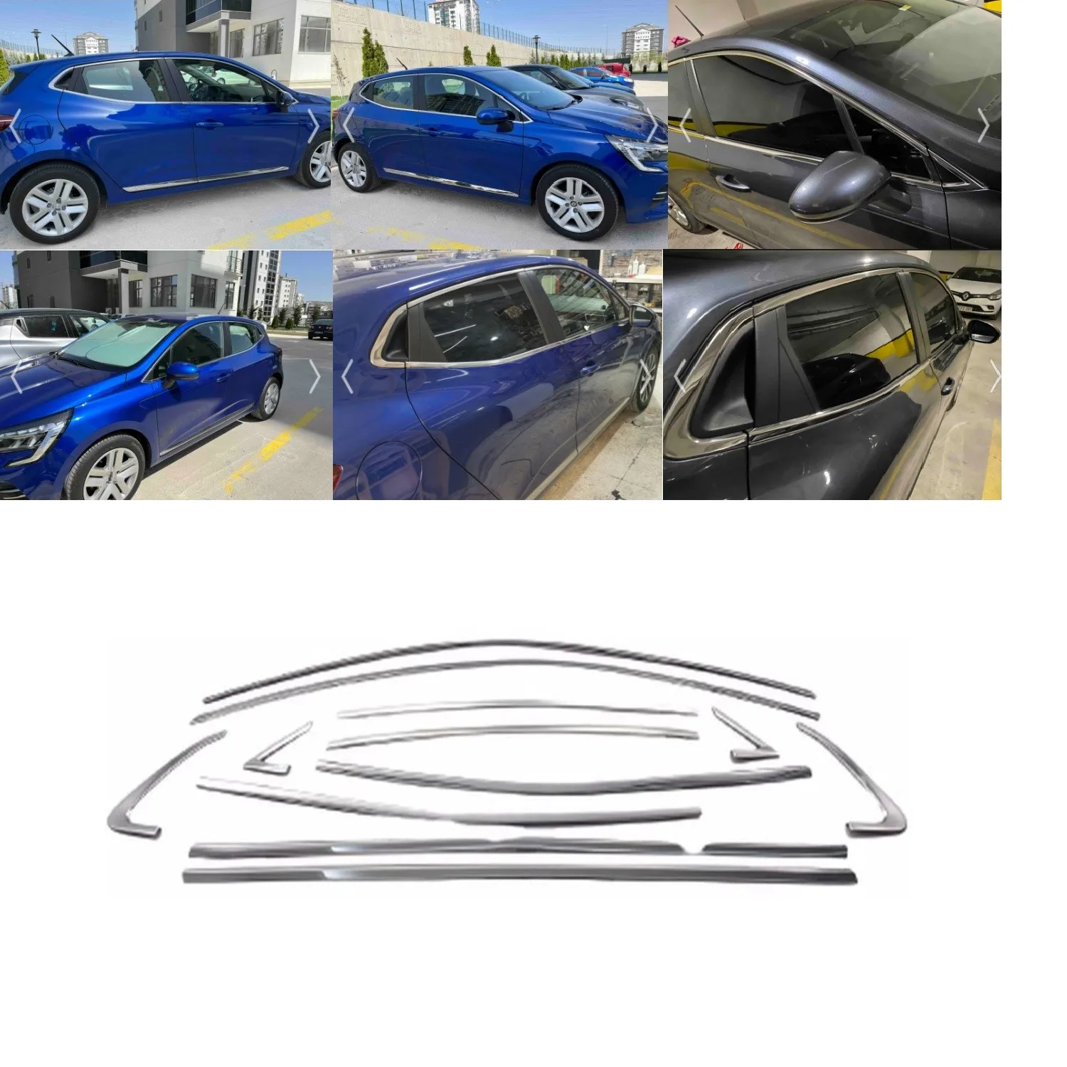 For-Renault-Clio-5-2019-Chrome-Styling-Window-Frame-Trim-12-Piece-Full ...