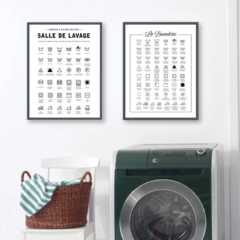 French-Laundry-Room-Wall-Decoration-Canvas-Painting-Affiche-Buandrie ...
