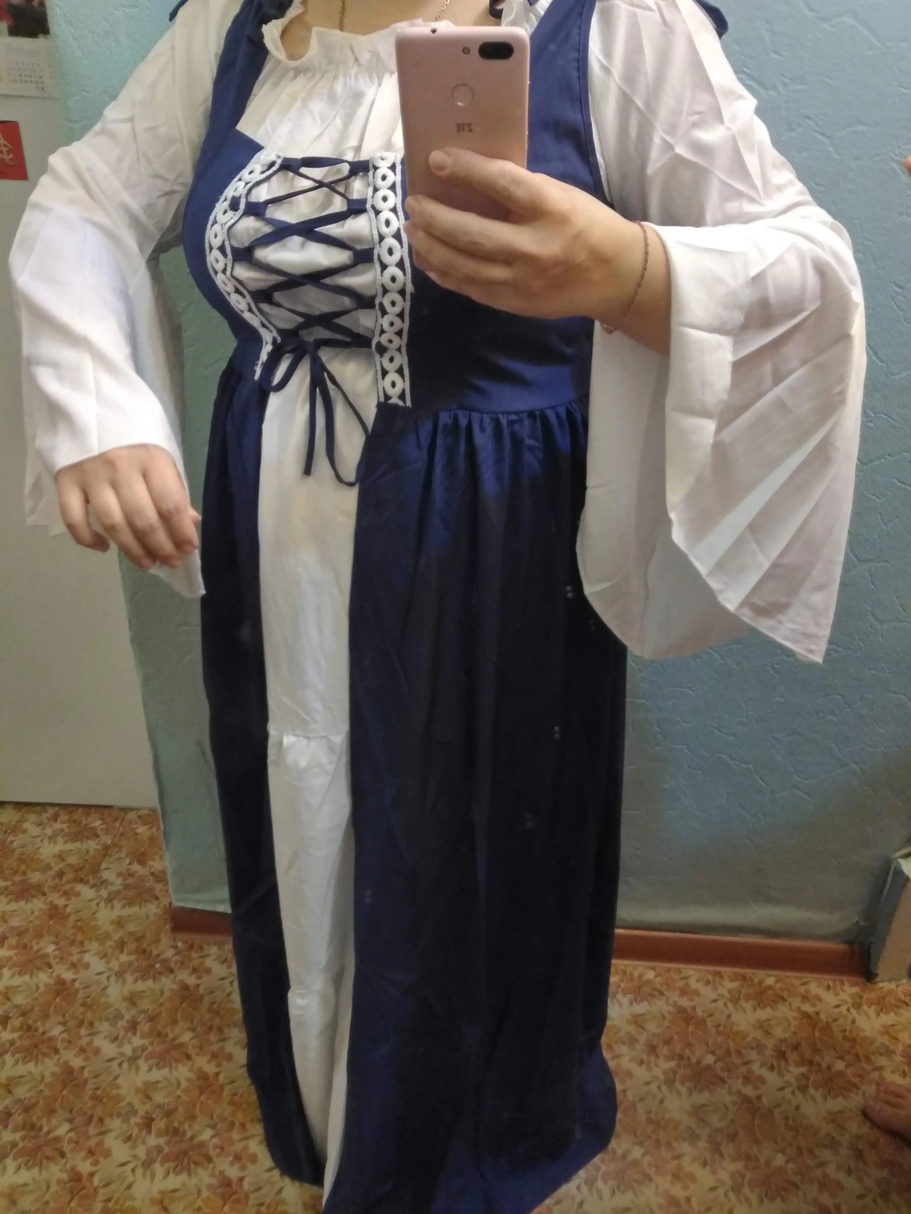 Bandage Corset Medieval Renaissance Vintage Square Collar Dress – wanahavit