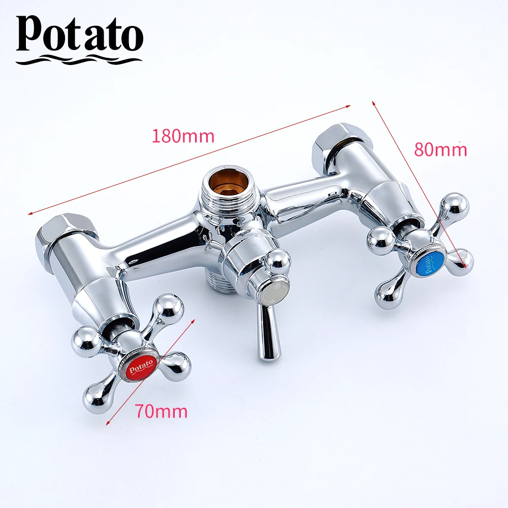 Potato Shower Mixer Hot and Cold Water Classic Bathroom Faucet Long ...