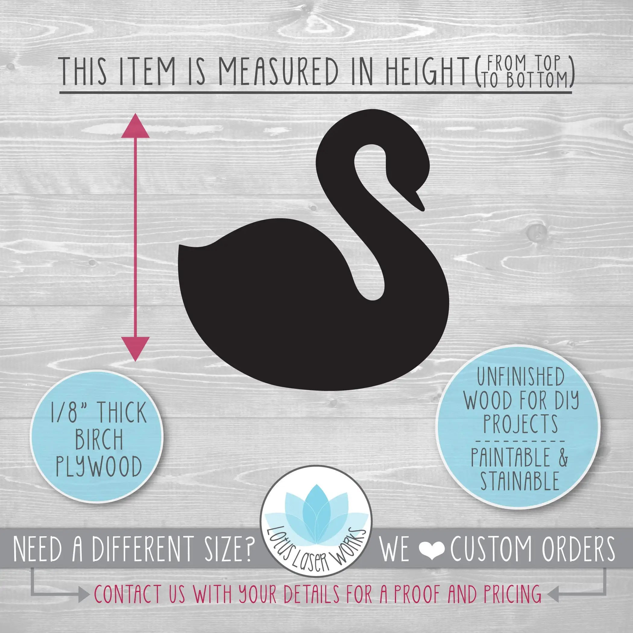 Wood Swan Cutout, Blank Wood Craft Embellishments, Wooden Swan Shape ...