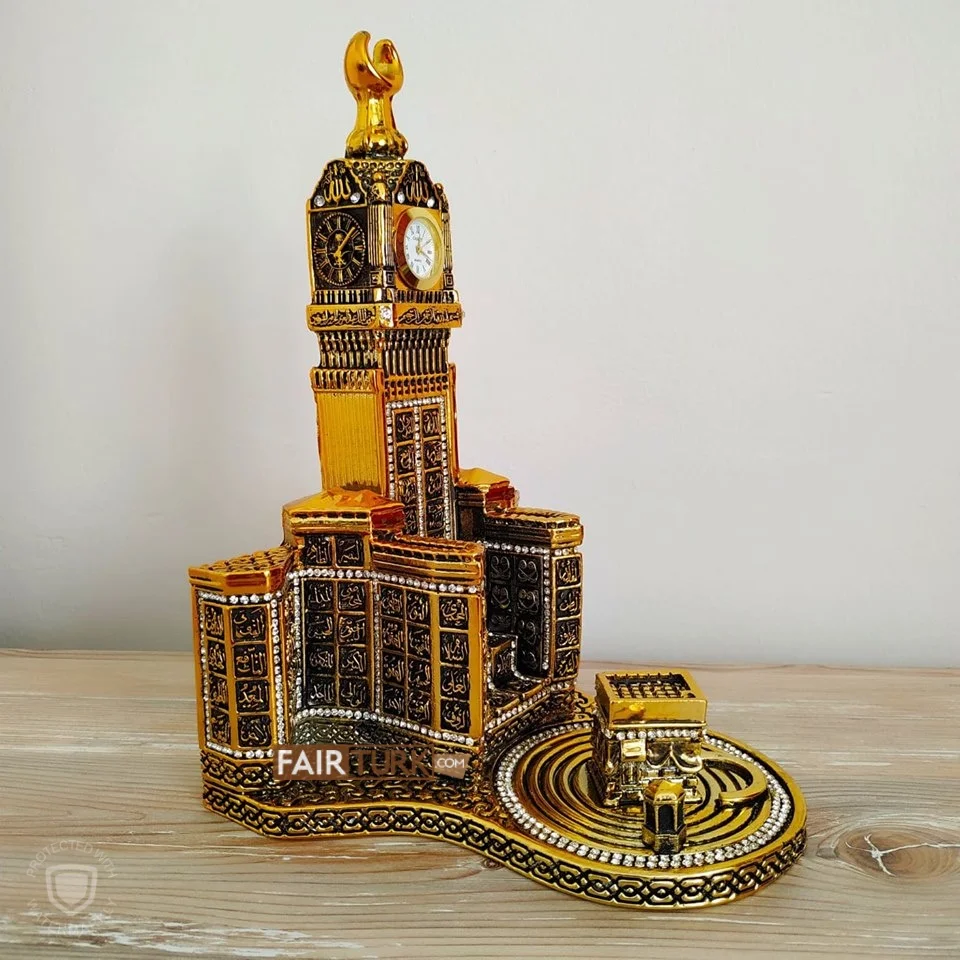 Gold Color Zamzam Tower And Kaaba Islamic Sculpture|Statues ...