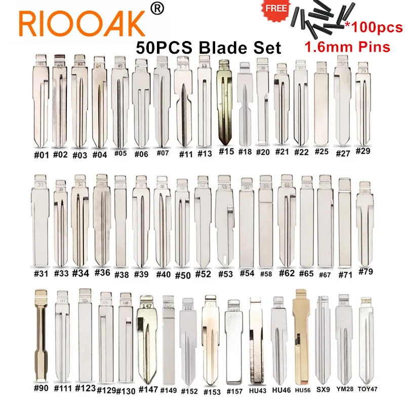 50pcs Remote Car Key Blade Blank Set for KD Xhorse JMD VVDI Remote For ...