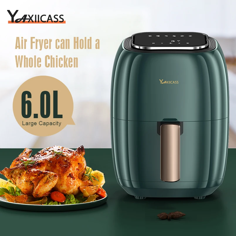 Frier elétrico do ar de yaxiicass 6l 1400w frier do ar de digitas ...