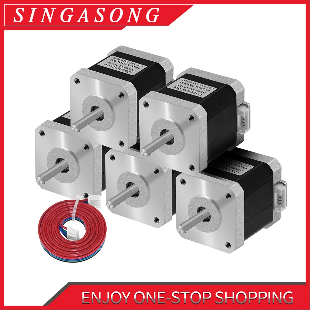 Nema17 moteur Stepper 4 plomb 48mm Moteur 78Oz-in 1.8a Nema 17 moteur 42BYGH 1.7A (17HS8401 ...