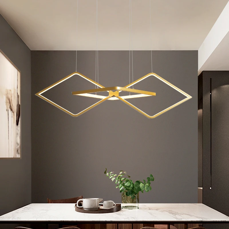 Moderno led lustre sobre a mesa cozinha ouro preto jantar loft sala de ...