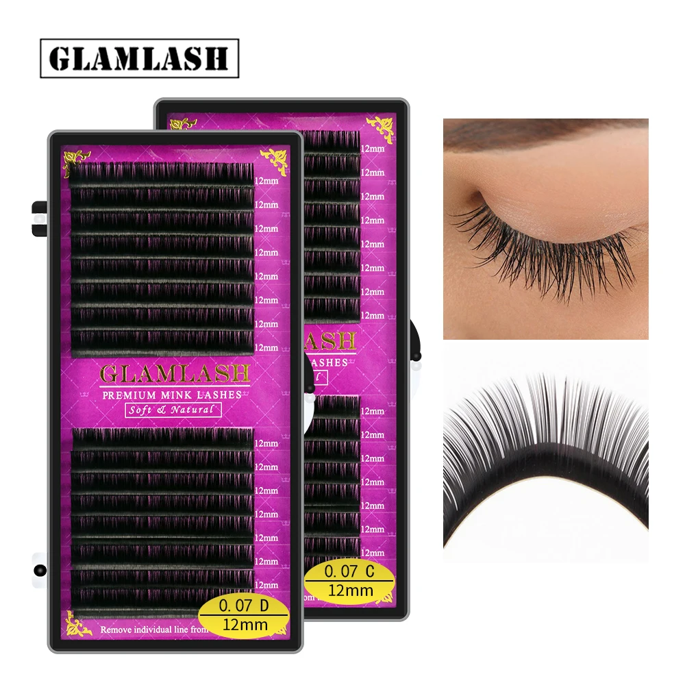 Glamlash High Quality 16rows Jbcd Natural Eyelash Extension Faux Mink ...