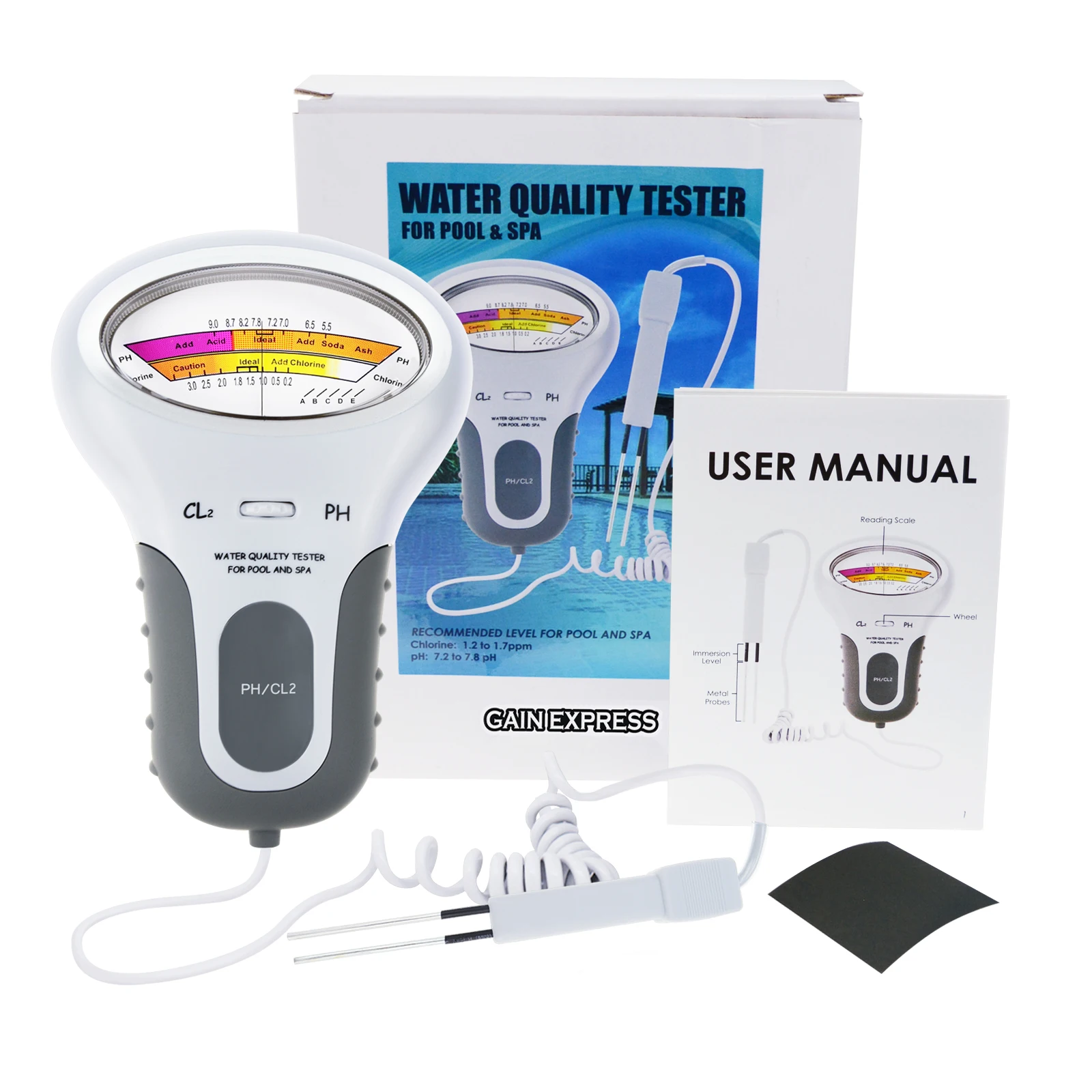 Water Quality Analysis Spa Ph & Free Chlorine (cl2) Electro-tester ...