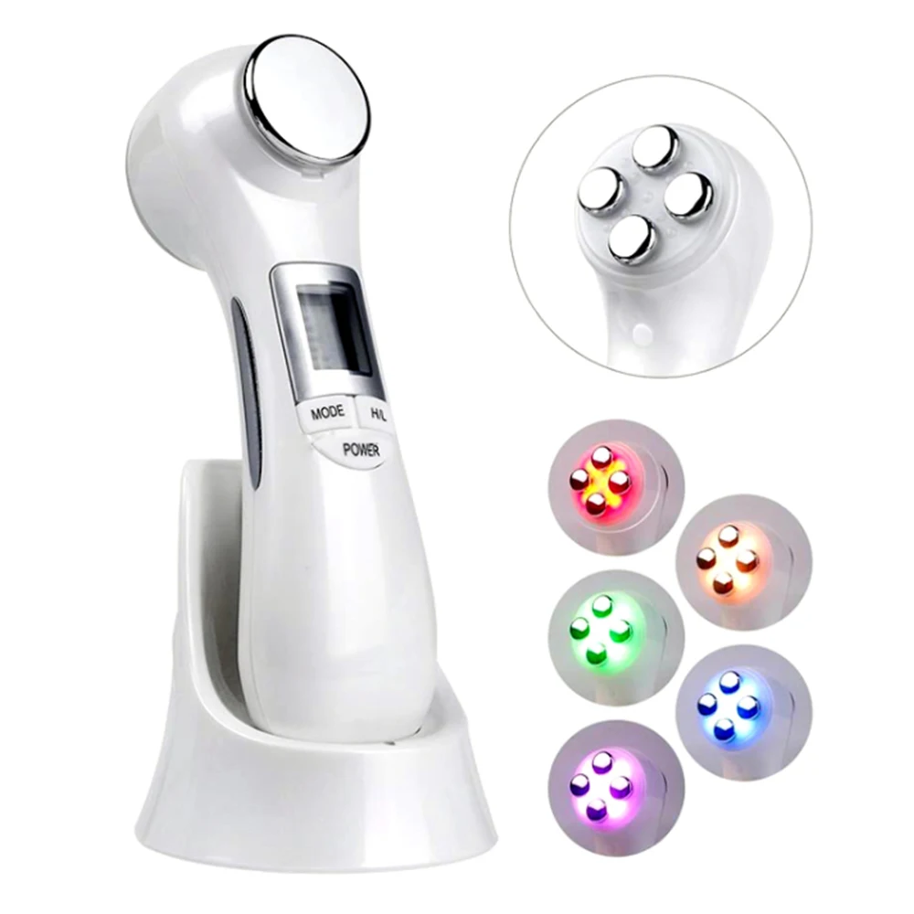 6 in 1 LED RF Photon Therapy Facial Skin Lifting Rejuvenation Vibration ...