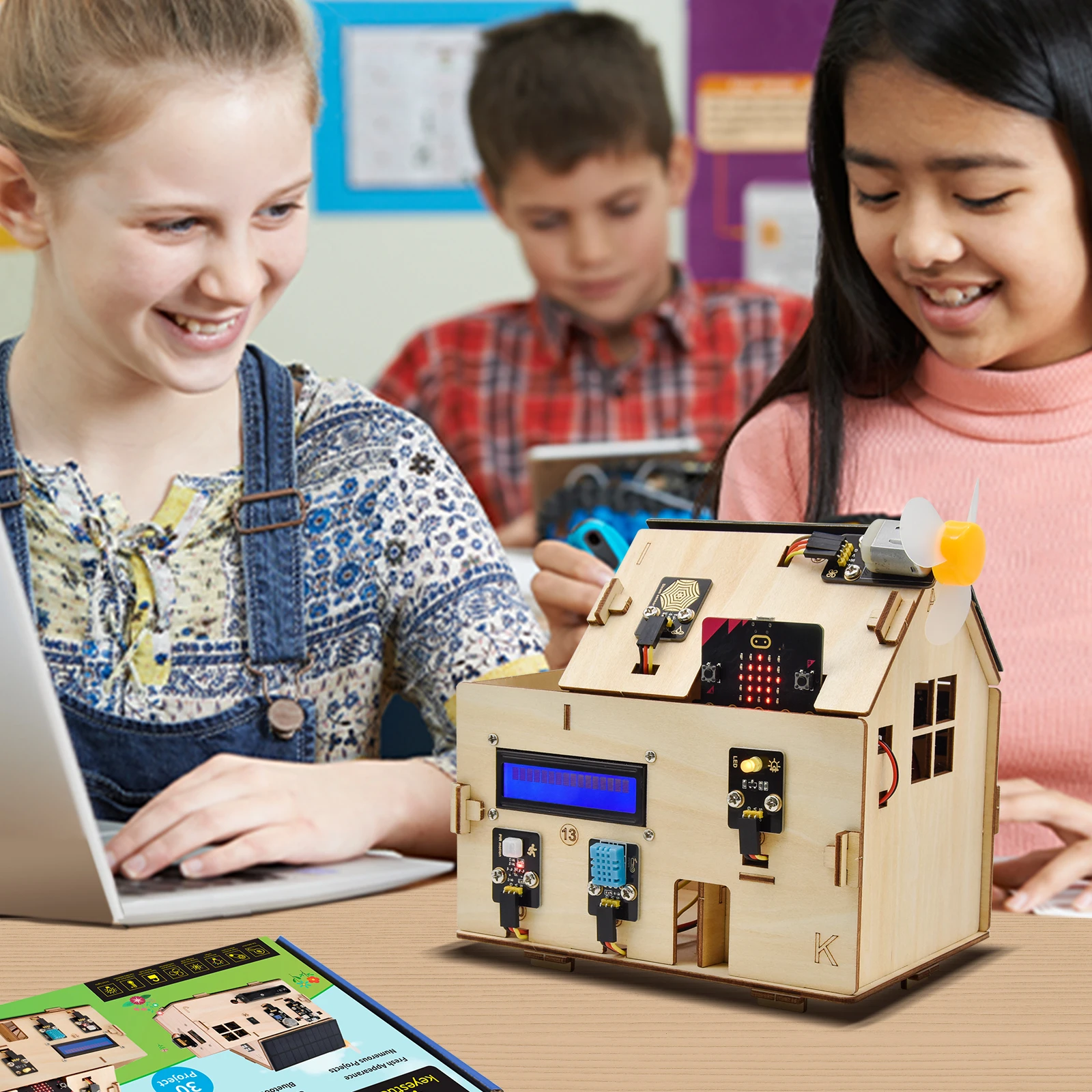 Keyestudio Stem Microbit V2 Casa Inteligente Kit Mais Painel Solar Para Bbc Micro: Kit De ...