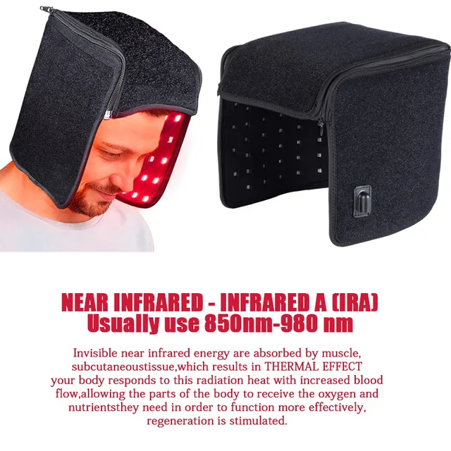 LED Red Light Therapy Helmet Hair Growth Hat Red & Infrared Light ...