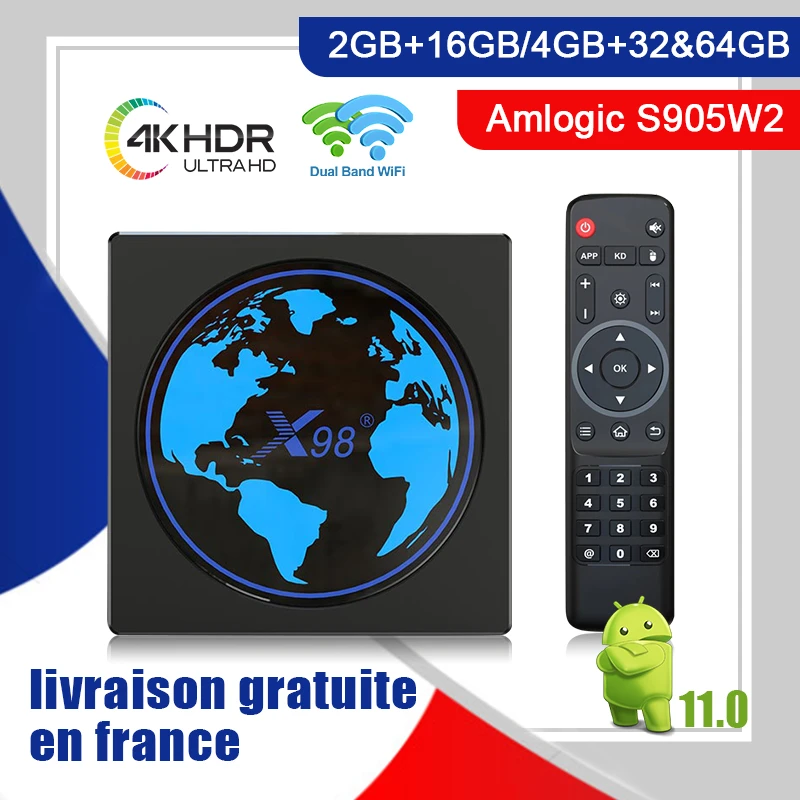 X98mini Amlogic S905w2 Android 11 Ip Tv Box X98 Mini 2.4g/5g Dual Wifi ...