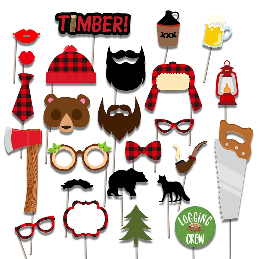 Lumberjack Photo Booth Prop photo prop PRINTABLE Baby shower photo ...