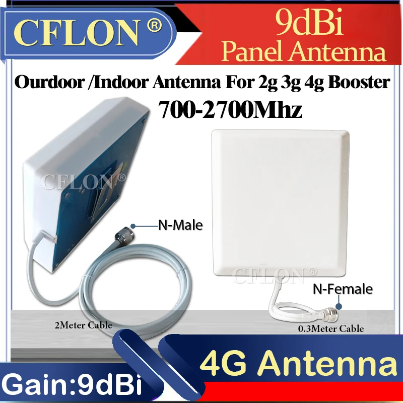 9dBi 4G Antenna Outdoor Indoor 700~2700mhz N Female N Male Panel GSM ...