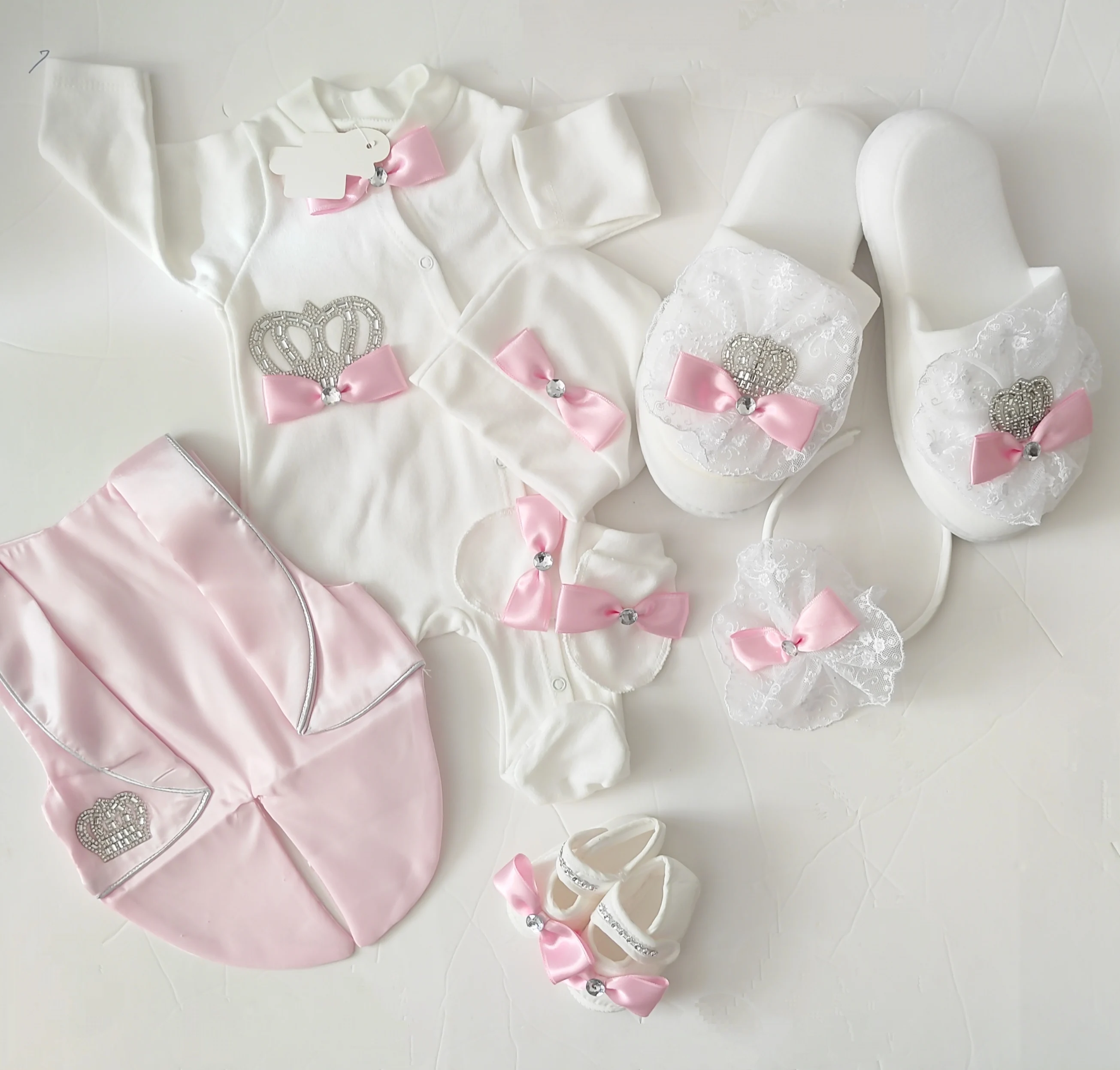 Baby Girl Luxury Set Newborn Baby Set Mom And Baby Set %100 Cotton 7 ...