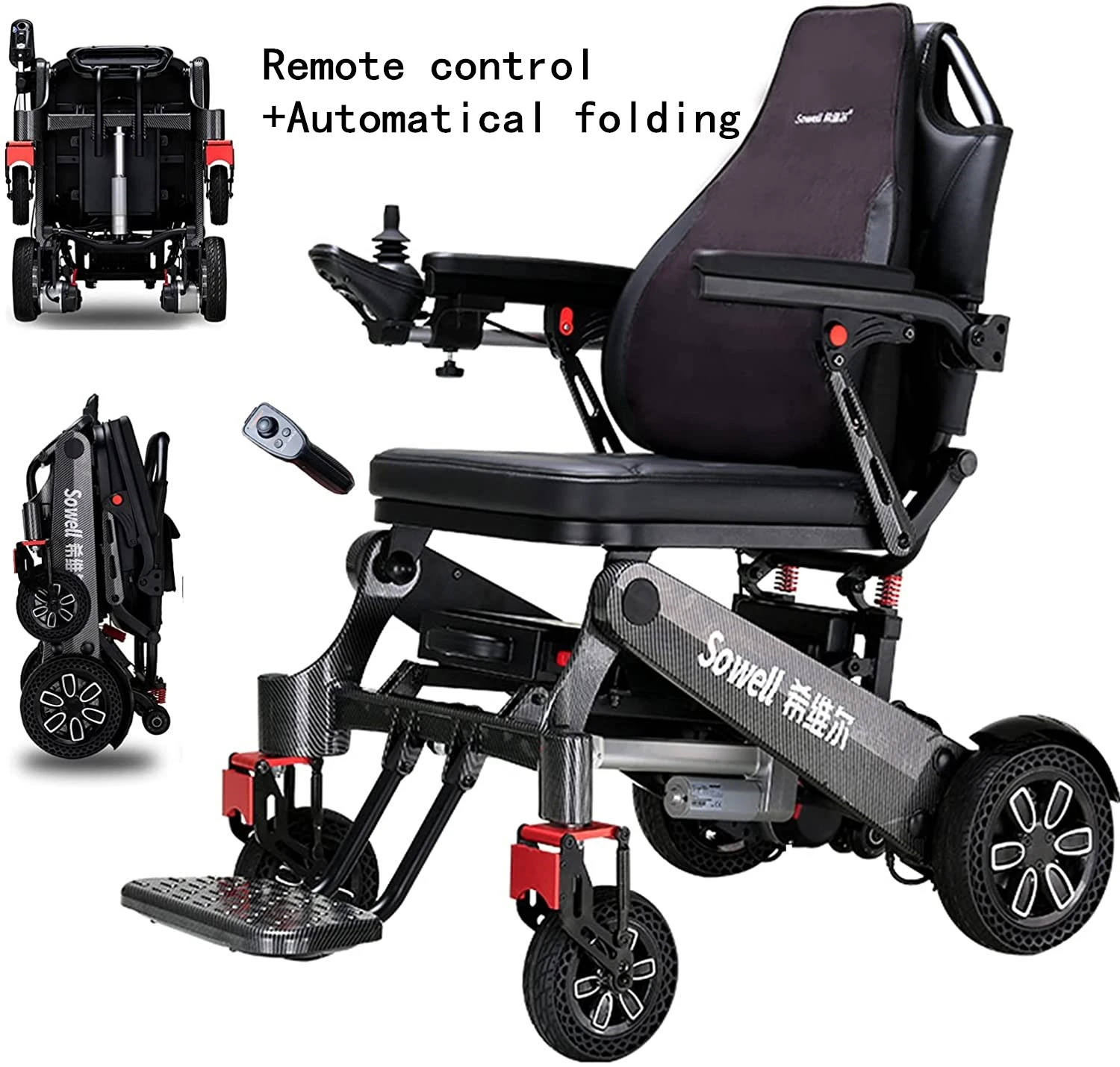 Remote Control Smart Electric Wheelchair Automatical Folding Power ...