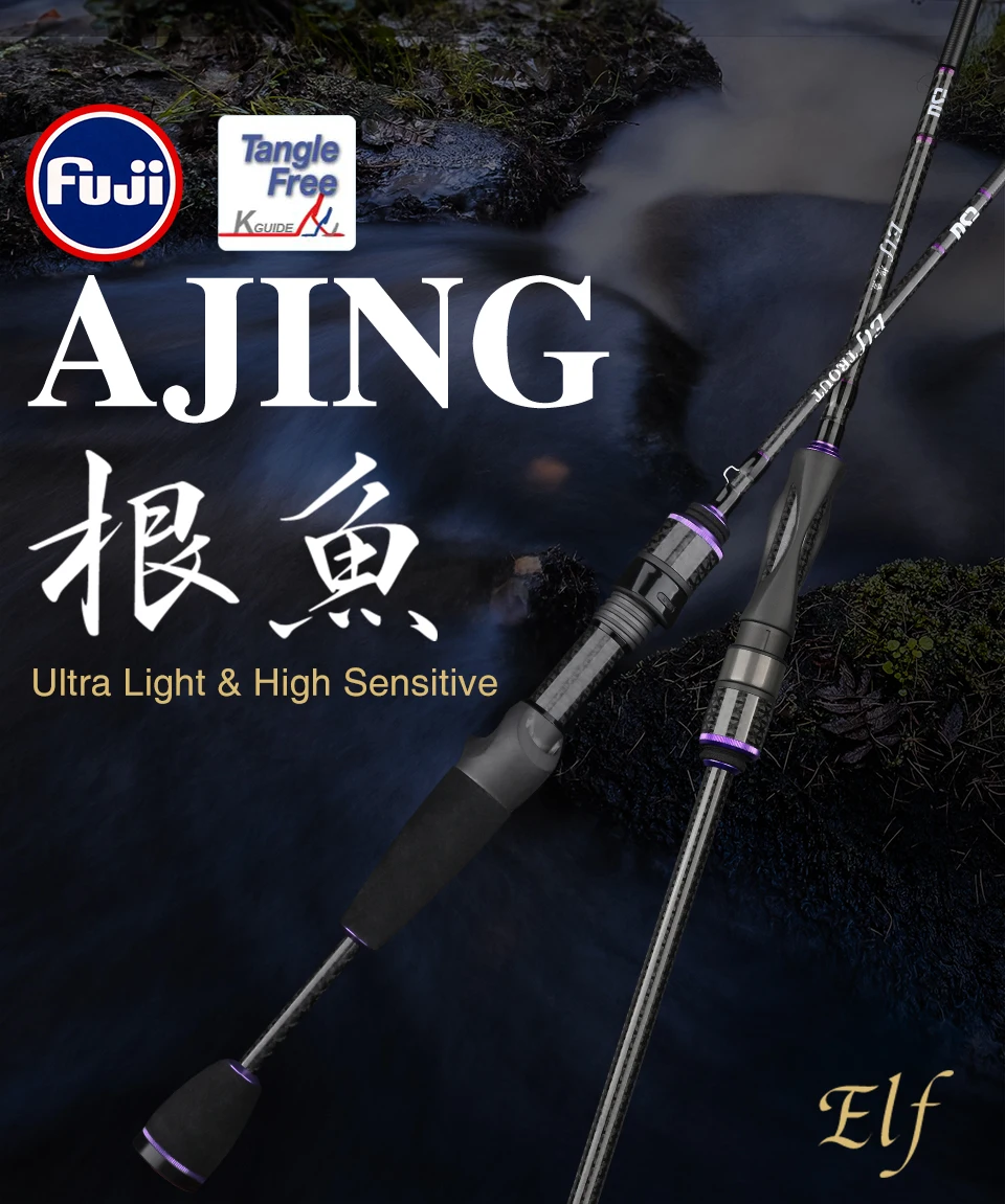 TSURINOYA NEW Ultralight AJING Rod ELF Only Weight 65g UL L 1.83m 2.26m ...