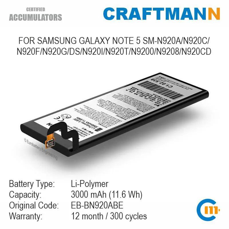Craftmann-Battery-for-SAMSUNG-GALAXY-NOTE-5-SM-N920A-N920C-N920F-N920G ...