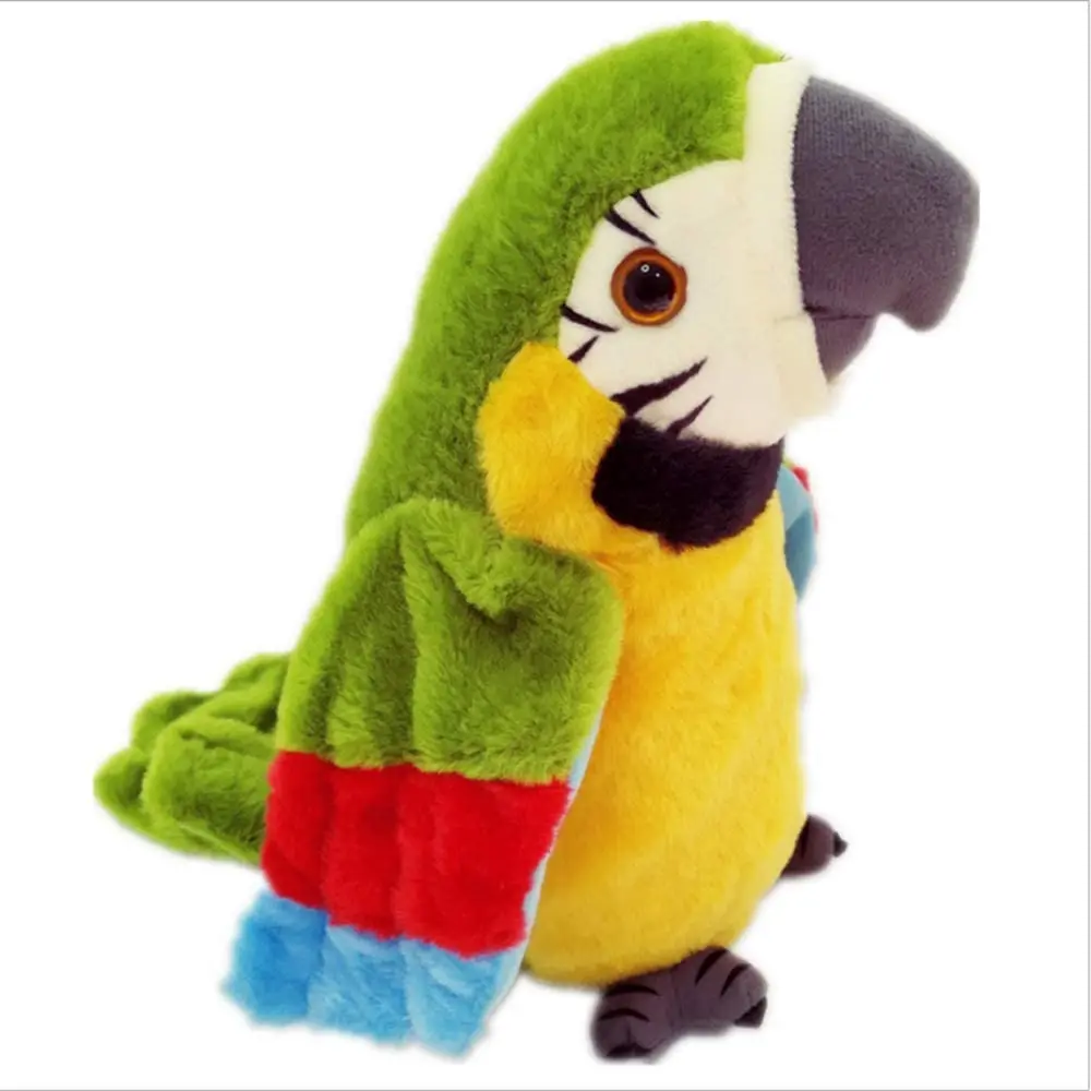 Repeating Talking Parrot Electric Bird Stuffed Plush Toy Waving Wings ...