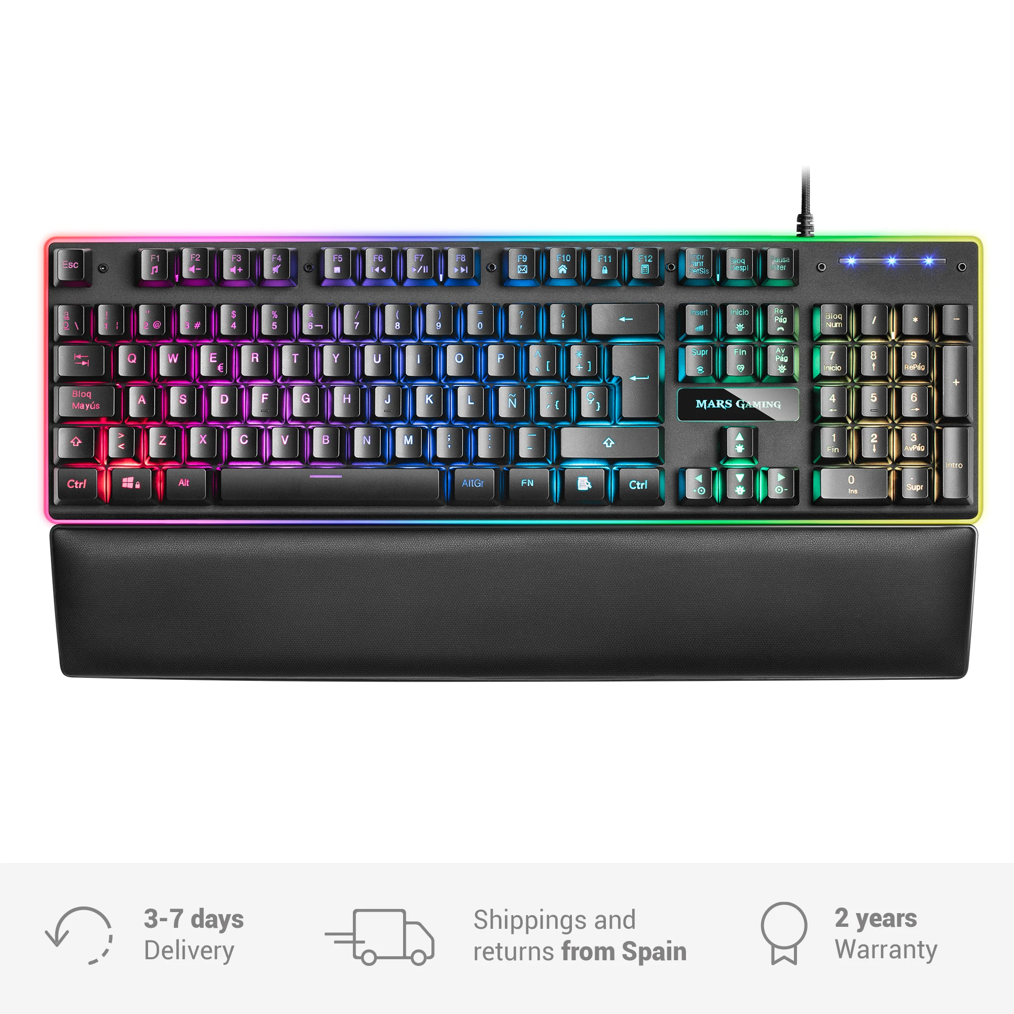 Mars Gaming Mk320, Rgb Gaming Keyboard H-mech Red, Removable Memory ...