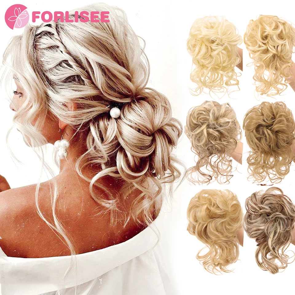 FORLISEE-Synthetic-Hair-Bun-Chignon-Messy-Curly-Hair-Band-Elastic-Scrunchy-False-Hair-Pieces-For ...