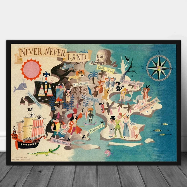 Cartel Del Mapa De Peter Pan Neverland
